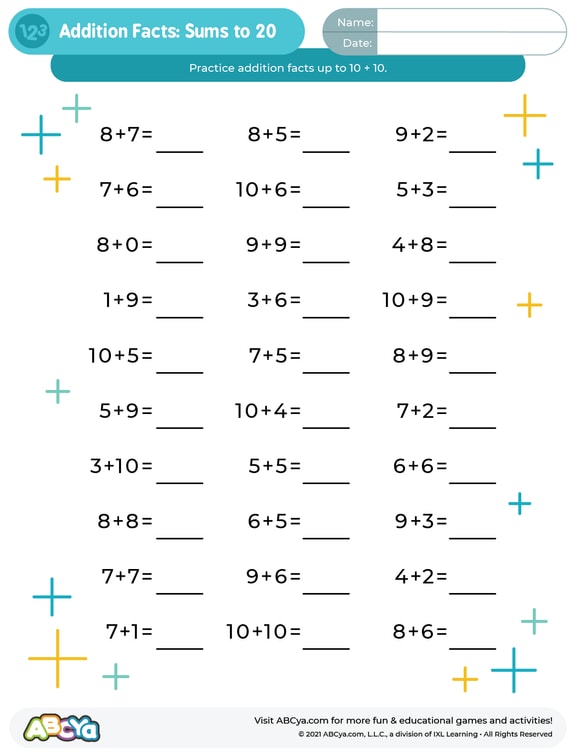 addition-facts-sums-to-20-abcya